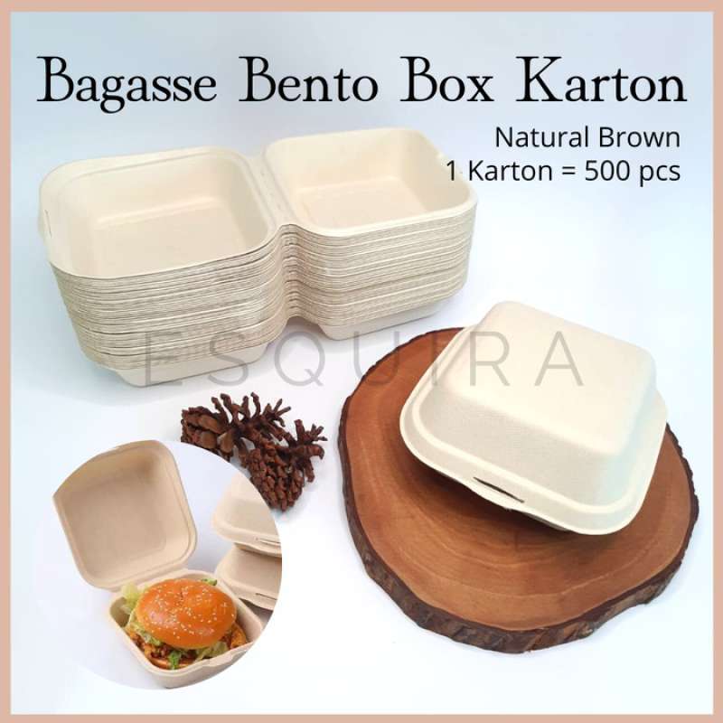 Jual Sugarcane Bagasse Burger / Korean Bento Cake / Per Dus Isi 500 Pcs ...