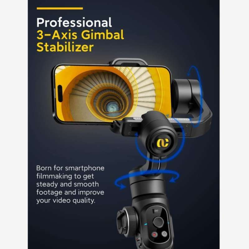 Promo Aochuan Smart S2 3-axis Gimbal Stabilizer Smartphone Integrated ...