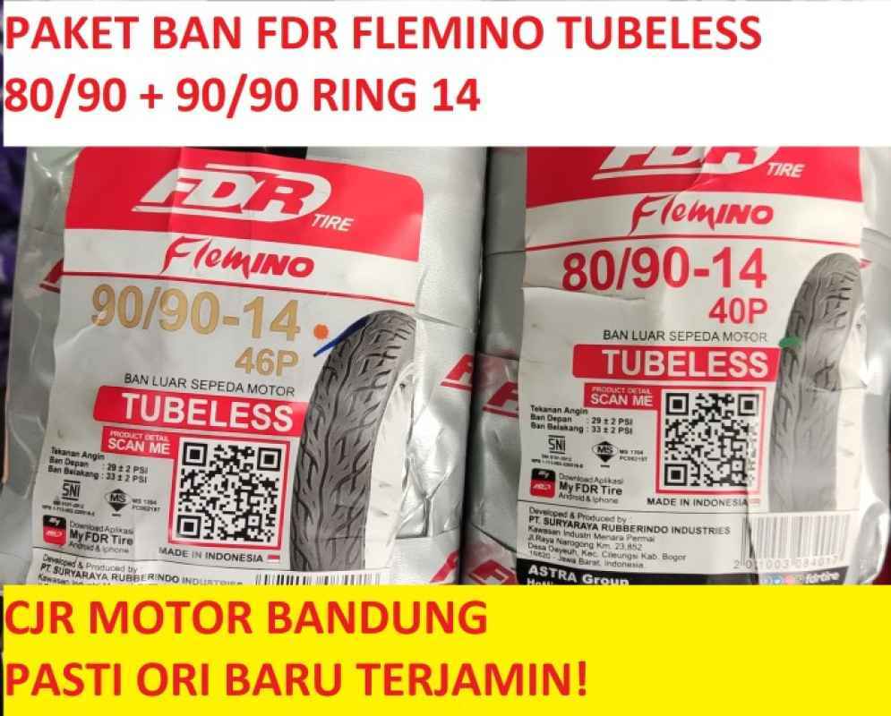 Promo Paket Ban Fdr Flemino 80/90 & 90/90 Ring 14 Standar Motor Matic ...