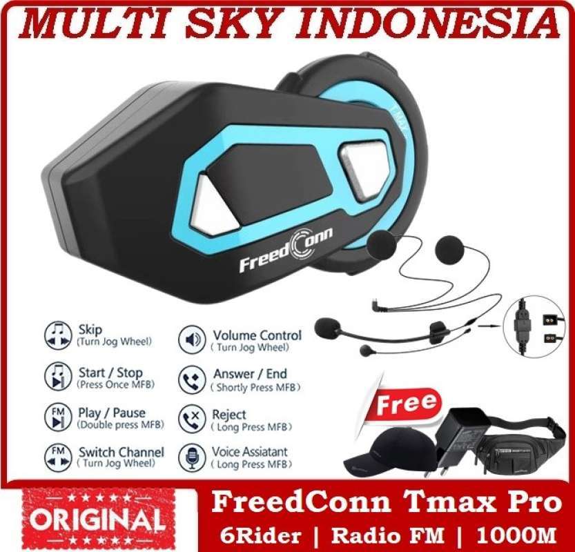 Promo Freedconn Tmax T-max Pro Group Intercom 6 Riders With 2 In 1 Mic ...