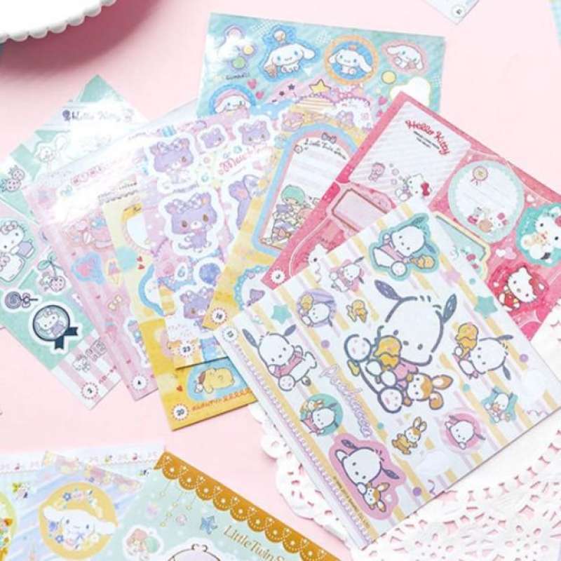 Jual Kawaii Cartoon Diy Handbook Anime Sanrio. Decal Estetika Scrapbook ...