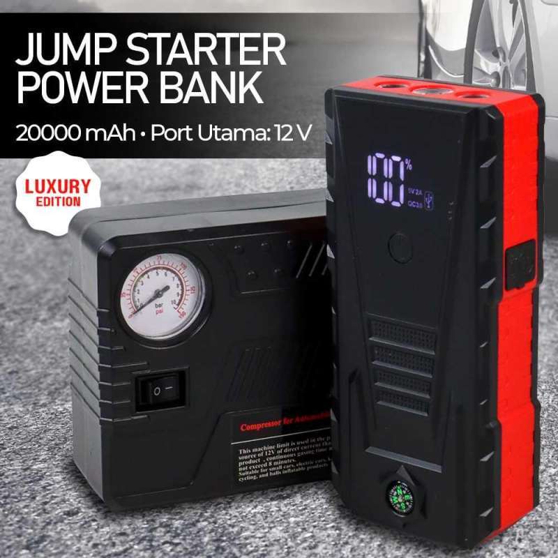 Jual Jxiang Power Jump Starter Luxury Power Bank Pompa Usb 12v 20000mah ...