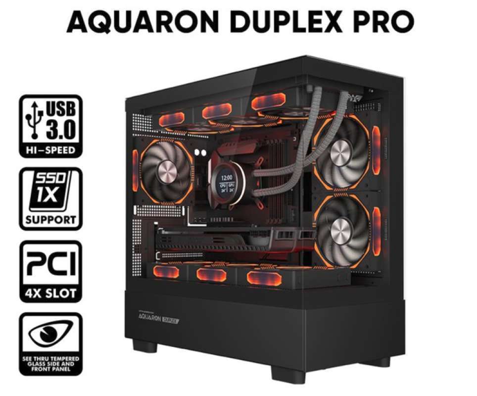 Jual Casing Pc Gaming Armaggeddon Aquaron Duplex Pro M-atx - Black Di ...