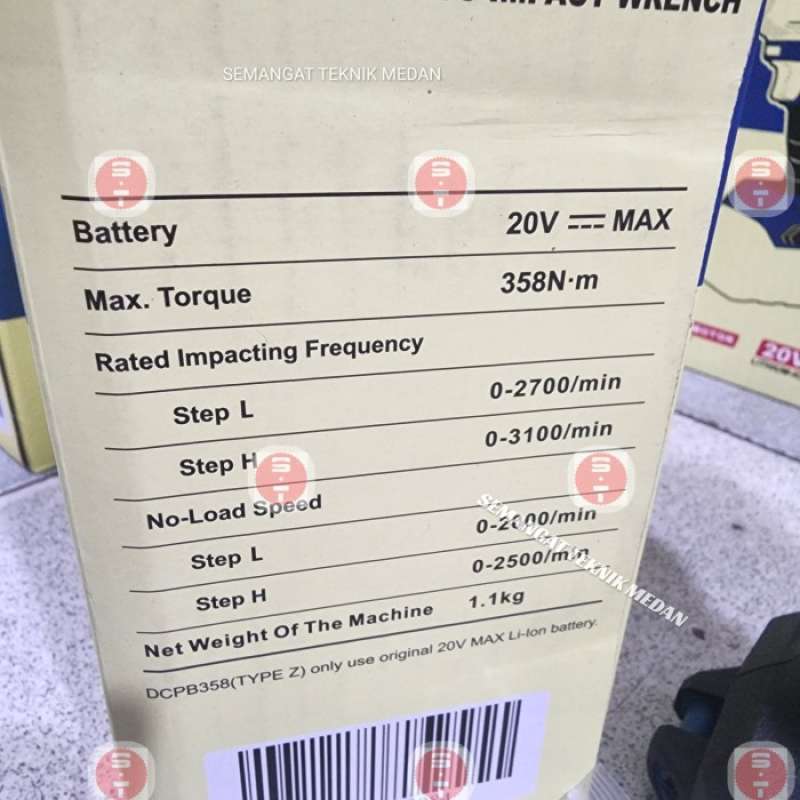 Jual Dcpb358 Z Cordless Baterai Buka Roda Impact Wrench 1/2 20v ...