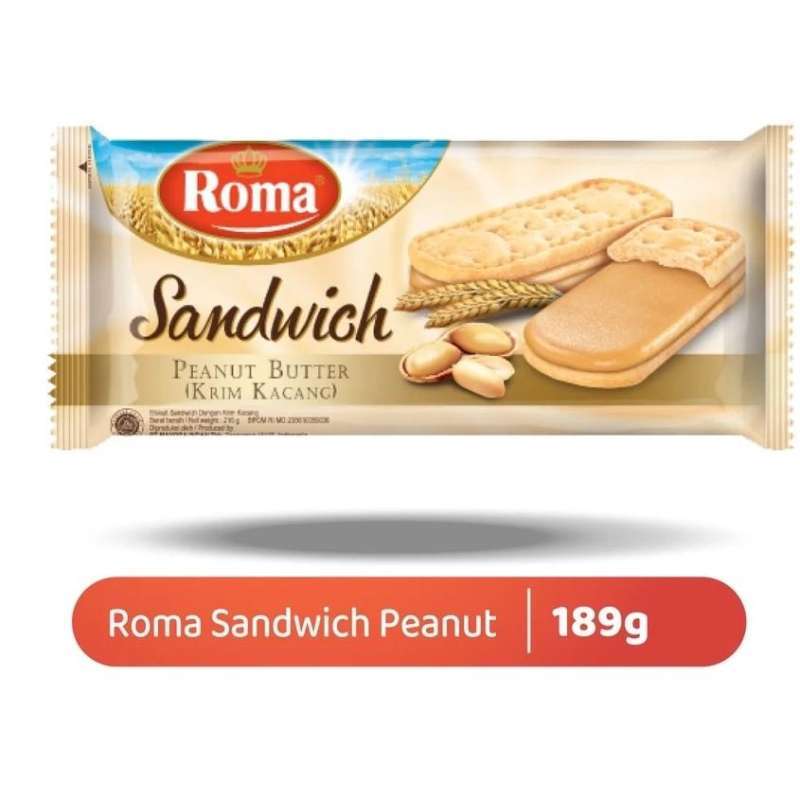 Jual Roma Sandwich Peanut Butter Biskuit Krim Kacang 189gr Di Seller ...