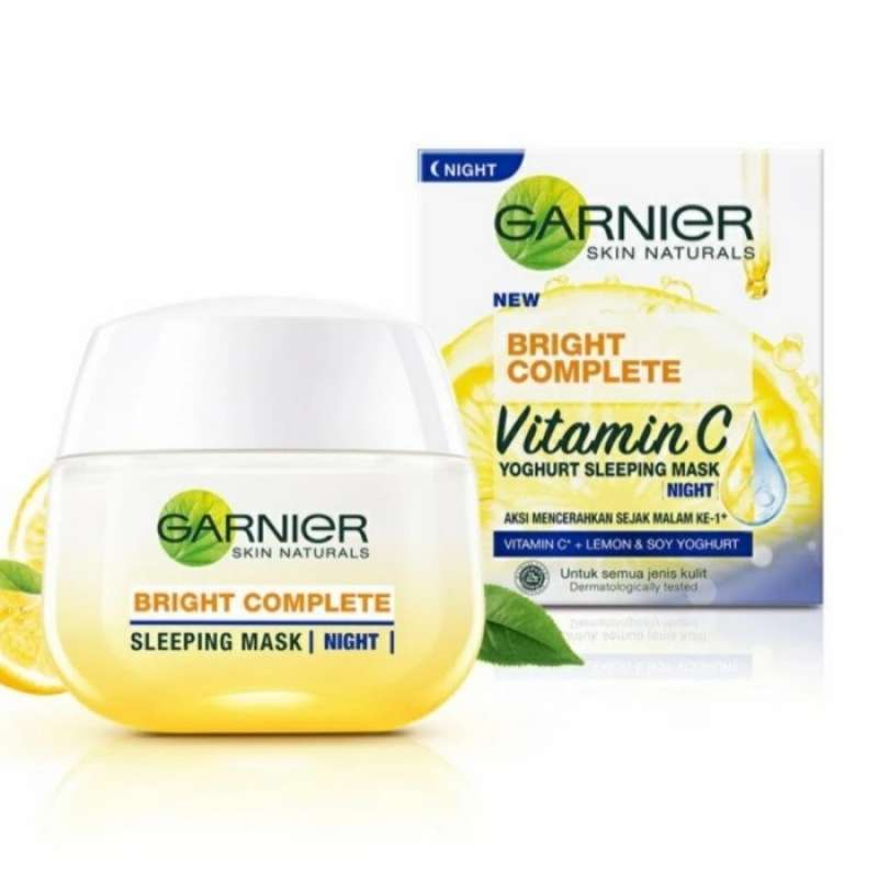 Jual Garnier Bright Complete Vit C Yoghurt Sleeping Mask Night Cream 50 ...