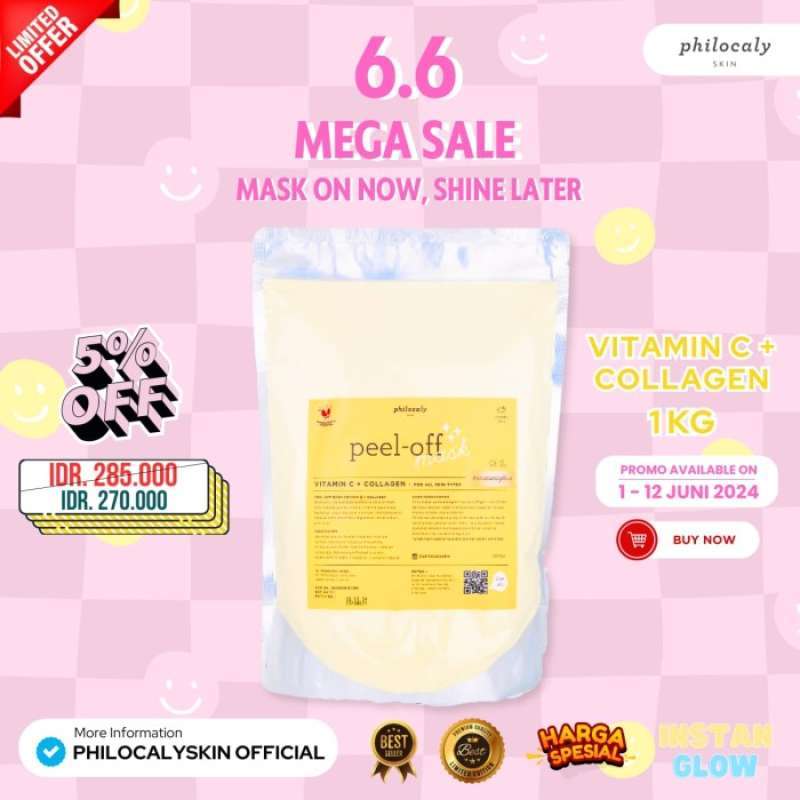 Jual Philocaly Skin Mask Peel-off/rubber Mask Vit C & Collagen 1kg Di ...
