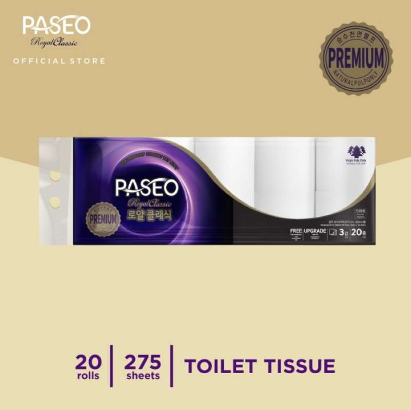 Jual Paseo Royal Classic Tissue Toilet Roll Emboss Premium Korea 20 ...
