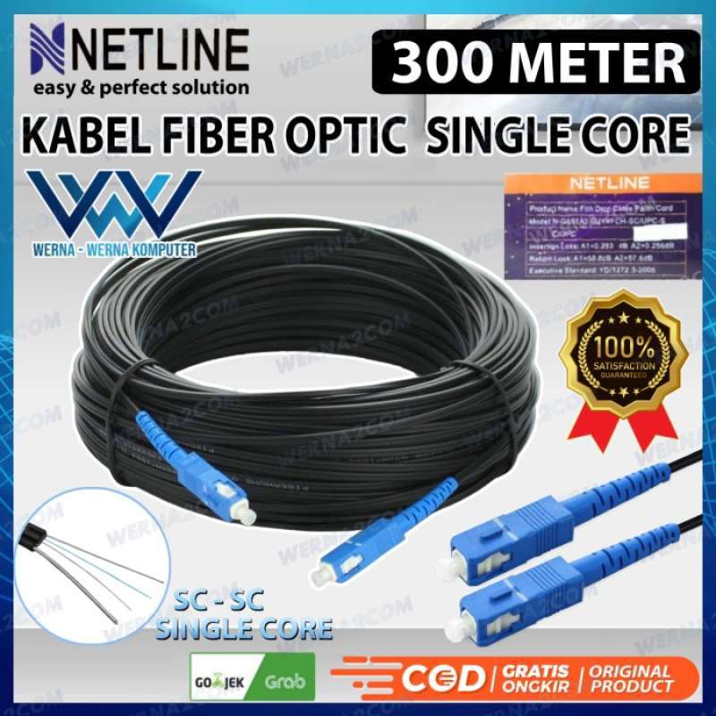 Jual Kabel Fo Fiber Optic Sc Single Core 50 100 150 200 250 Meter ...