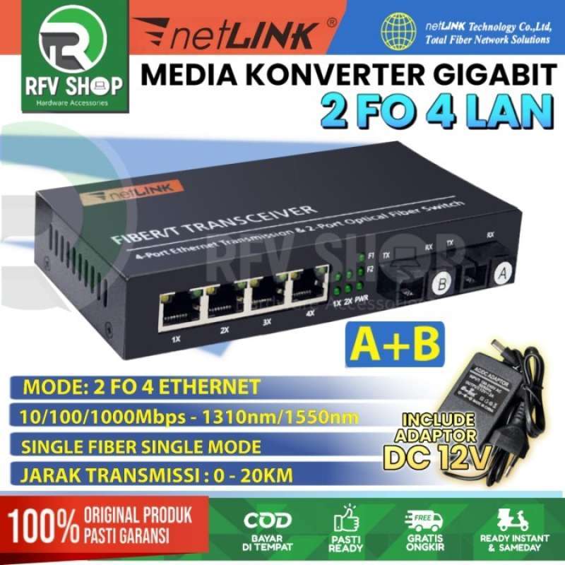 Jual Gigabit Media Converter 4 Fo 8 Lan Fiber Optik Switch Konverter Htb Di Seller Velvet Store ...