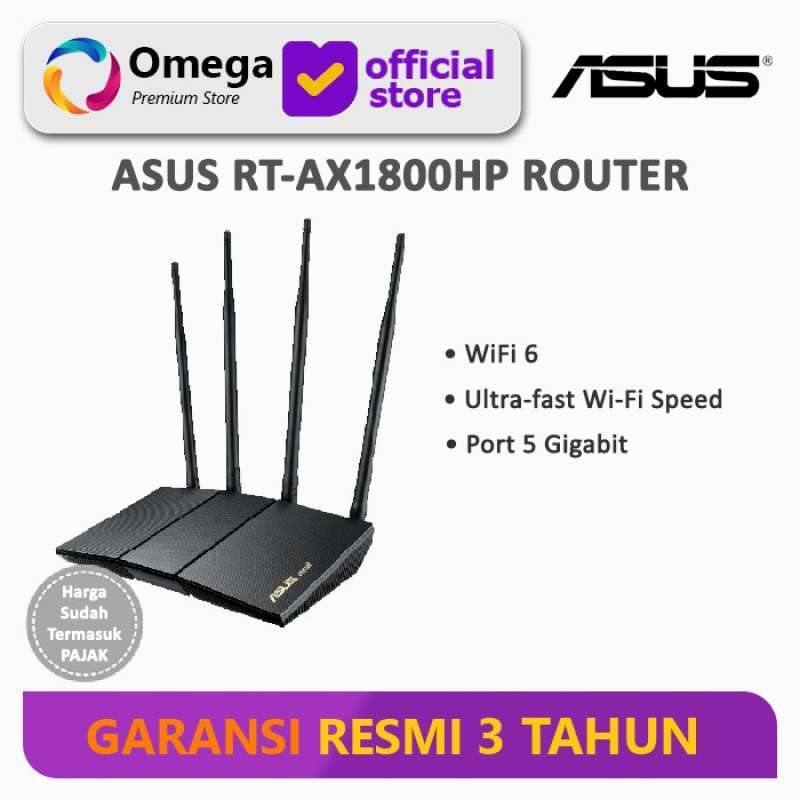 Jual Asus Rt-ax1800hp Dual Band Wifi 6 Wireless Router With Aimesh - 1 ...