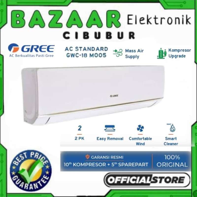 Promo Ac Gree Split 2pk Gwc18moo5 Standart Auto Clean Gwc-18moo5 Gwc-18 ...