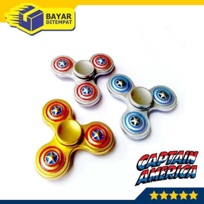 Jual Spinner Fidget Hand Captain America Metal Premium Quality 3 Sisi ...