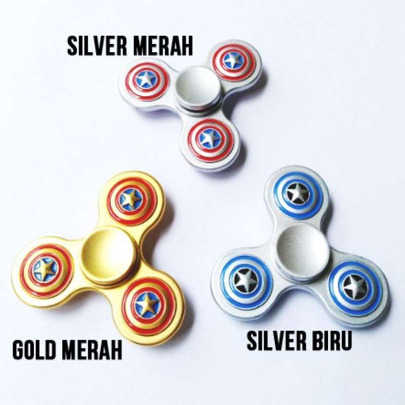 Jual Spinner Fidget Hand Captain America Metal Premium Quality 3 Sisi ...