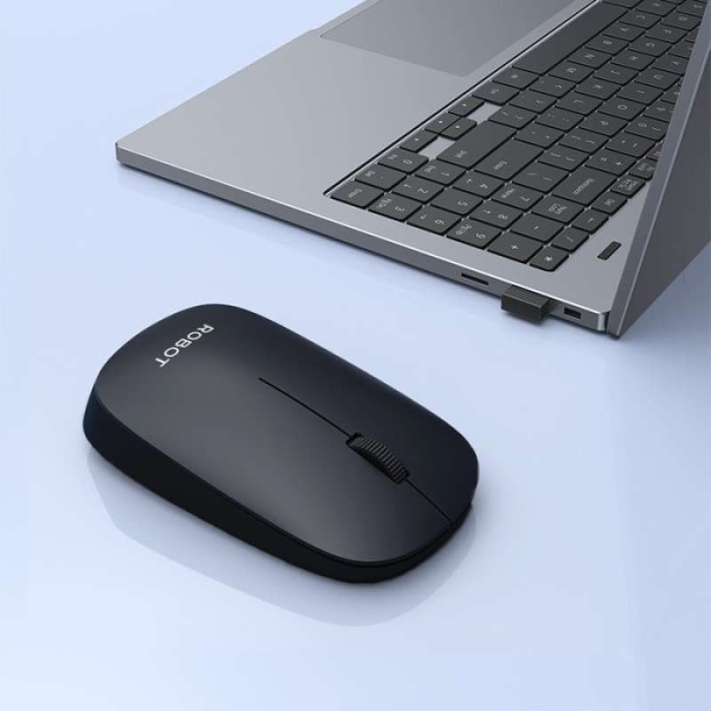 Promo 100% Produk Ori Robot Wireless Mouse Silent Click Receiver Dongle ...