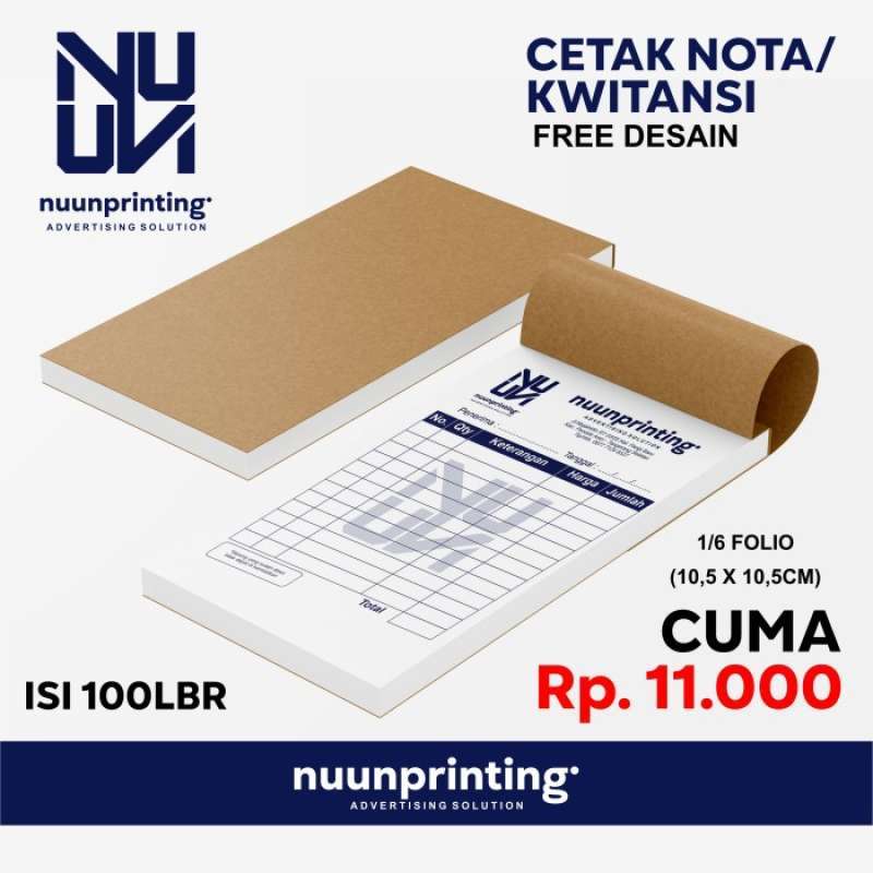 Jual Cetak Nota / Kwitansi / 2ply / Free Desain / Cetak Satuan - 1 ...