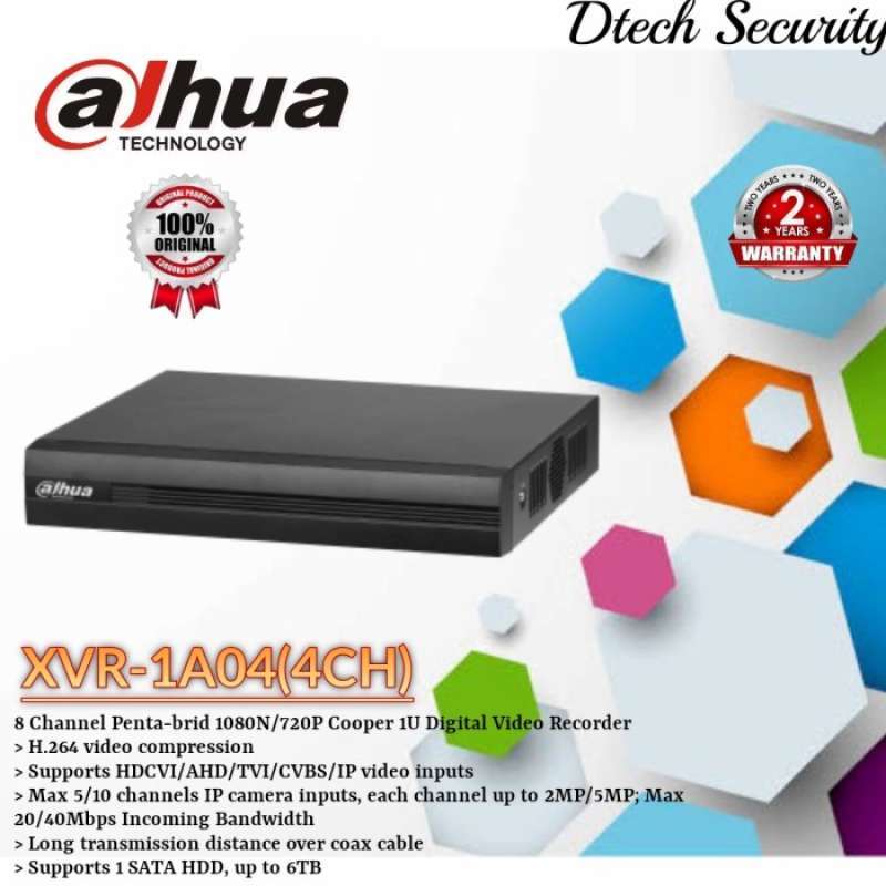 Jual Dvr 4ch Dahua 2mp Xvr 1a04 All In 1 Support Semua Camera 2mp Di ...