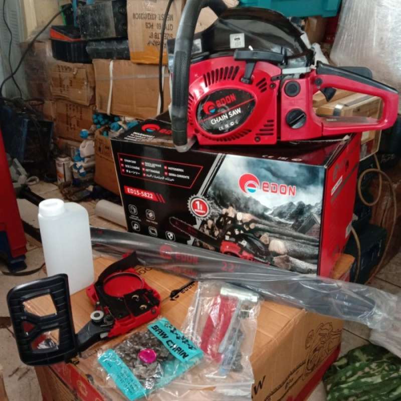 Promo Mesin Chainsaw 22 Inch Edon 2 Tak Gergaji Potong Kayu Pohon Chain Saw Diskon 50% Di Seller ...