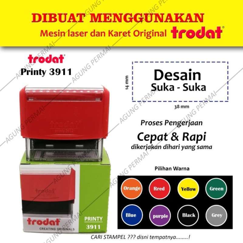 Jual Stempel Otomatis Custom Logo & Nama - Trodat 3911 Di Seller Regstore - Cengkareng Timur ...