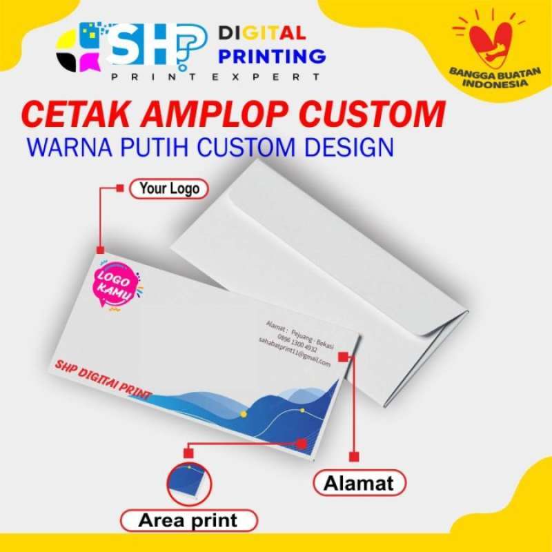 Jual Cetak Amplop Kop Surat Custom Murah Ukuran 11x23cm Warna Putih - 1 Sisi Di Seller Kingyo ...