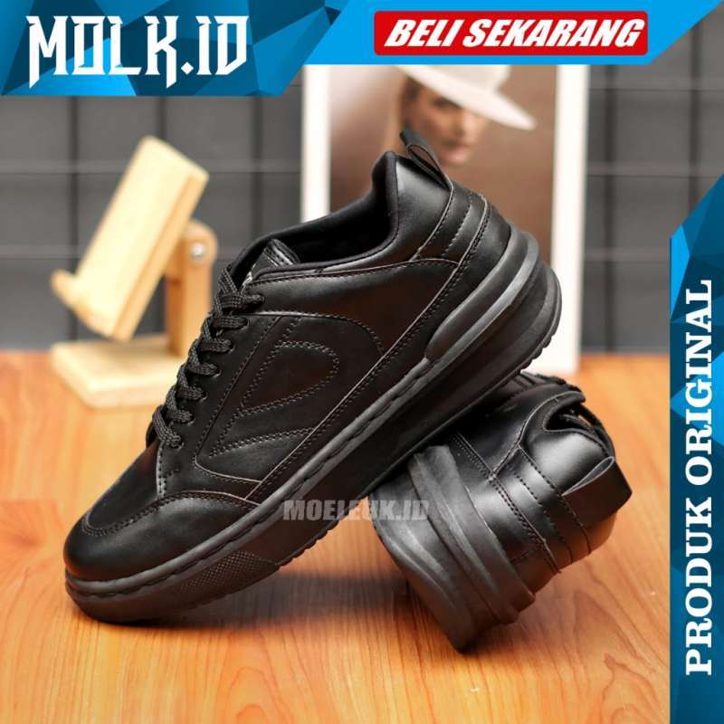 Promo Wolf Liege Sepatu Sneakers Casual Pria Formal Hitam Kulit Kerja Kuliah Trendy Masa Kini ...