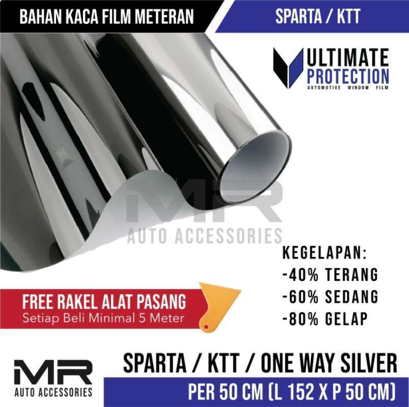 Jual Kaca Film Sparta / Ktt / One Way Silver Untuk Mobil Dan Gedung Meteran - 40 Persen Di ...