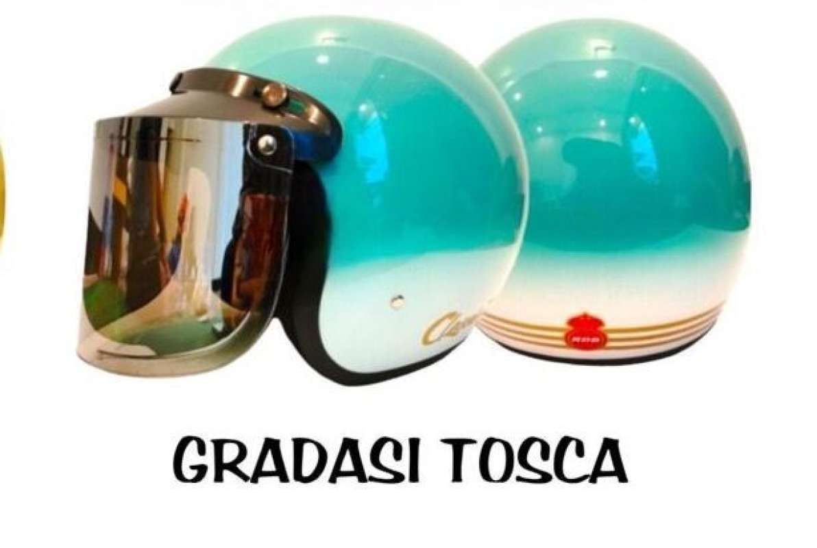 Jual Helm Bogo Gradasi Warna Cerah, Terbaru Free Kaca Datar Atau ...
