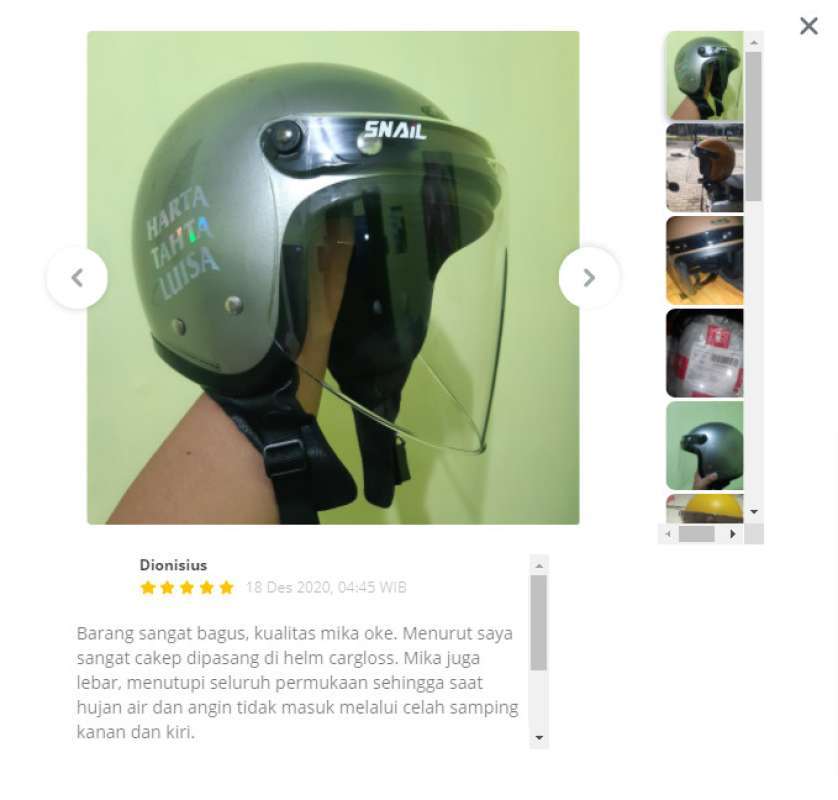 Jual Kaca Helm Retro Model Bogo Flat Datar Merk Snail Bening Di Seller ...