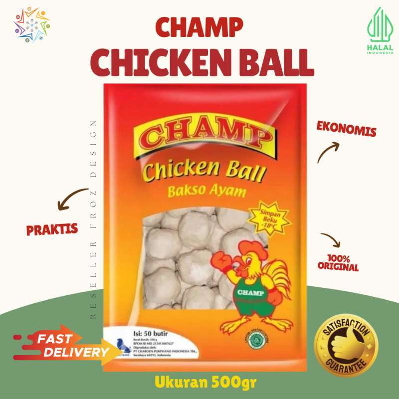 Jual Chicken Ball | Bakso Ayam Champ 500gr Di Seller Re-seller Froz ...