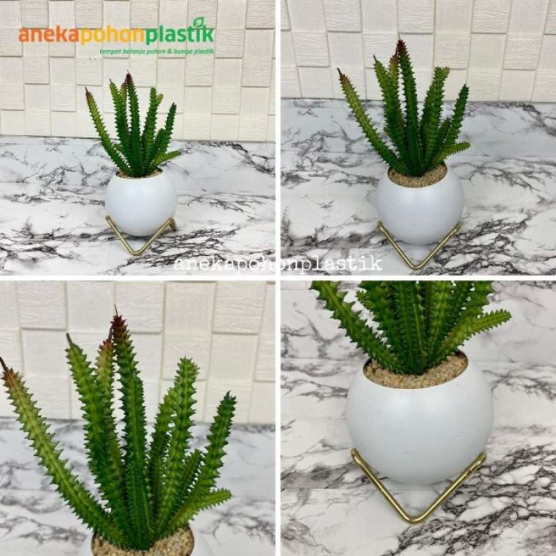Promo Tanaman Hias Kaktus Menara Latex Artificial Vas Standing Gold ...