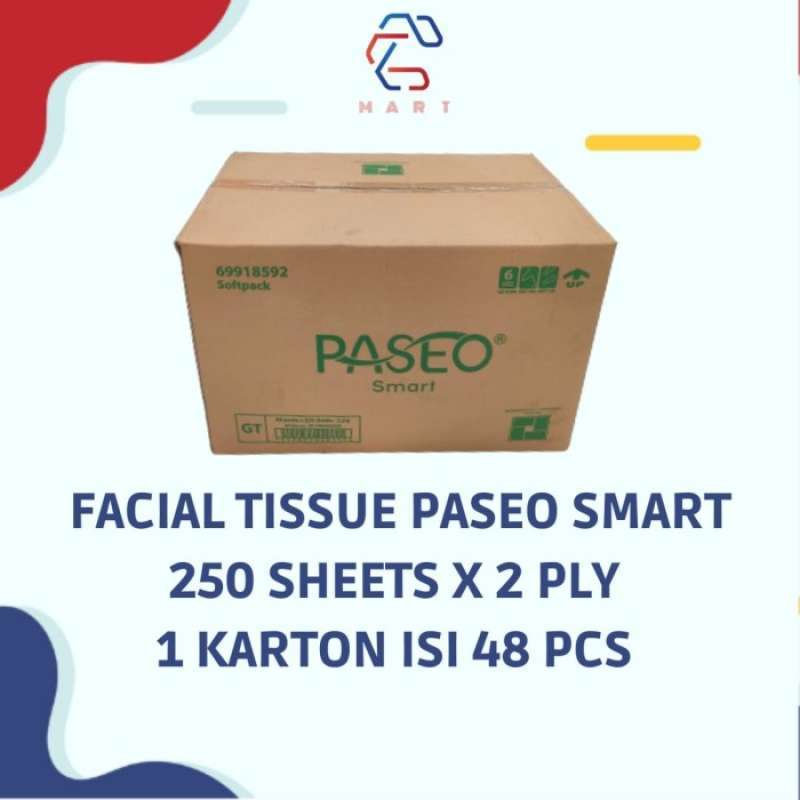 Promo Facial Tissue Paseo Smart 250 Sheets 2 Ply 1 Karton (48 Pcs ...