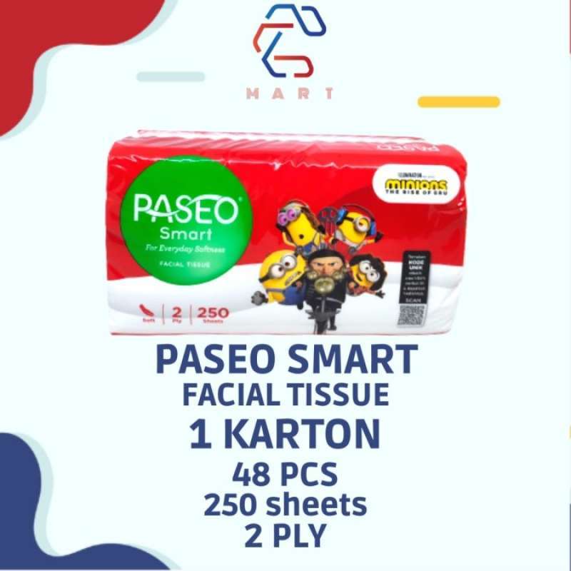 Promo Facial Tissue Paseo Smart 250 Sheets 2 Ply 1 Karton (48 Pcs ...