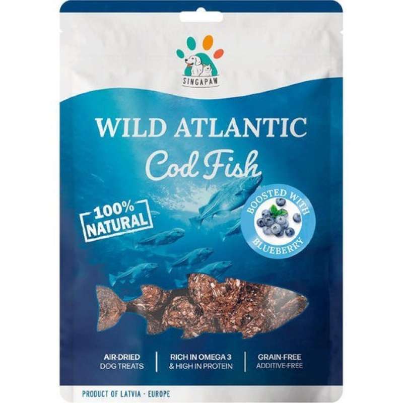 Promo Singapaw Wild Atlantic Cod Fish With Blueberry - Snack Anjing ...
