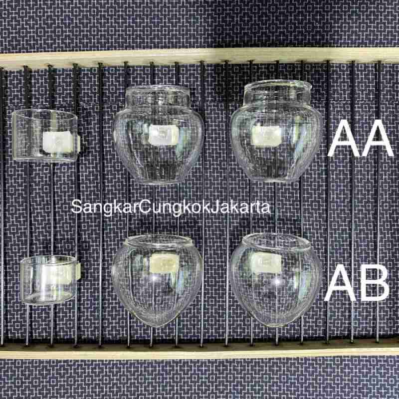 Jual Cepuk Cungkok Kaca Besar Hwamei Anis Murai Set 3pcs - Ab Di Seller ...