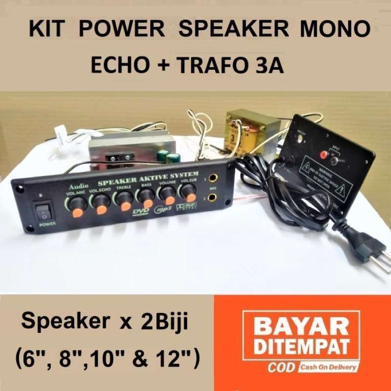 Promo Kit Power Echo + Kabel Dan Trafo 3a - Speaker Aktif Mono - Siap ...