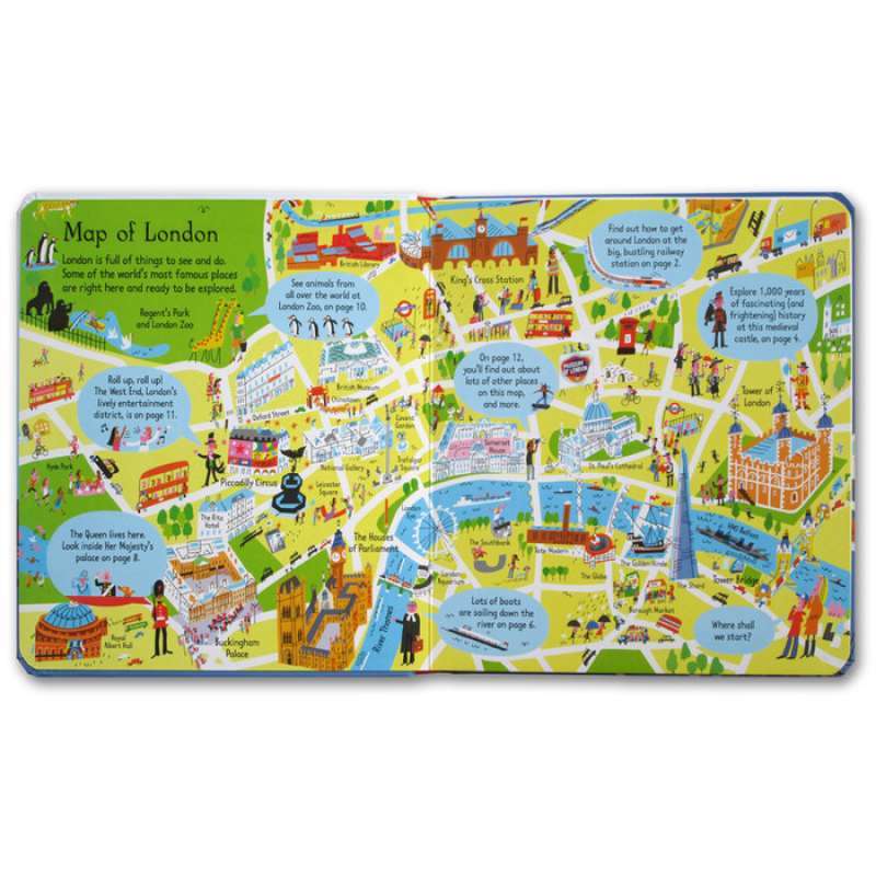 Promo Buku Import Usborne Look Inside London 90 Flaps Board Book Diskon ...