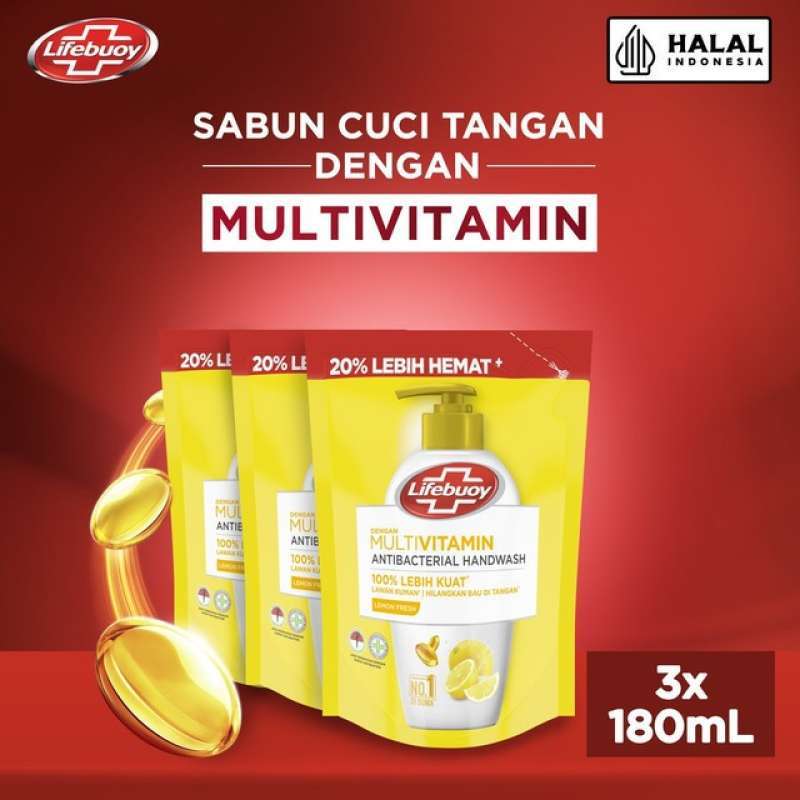 Jual Lifebuoy Sabun Cuci Tangan Anti Bakteri Lemon Fresh Refill - 180ml X3 Di Seller Raindrop ...