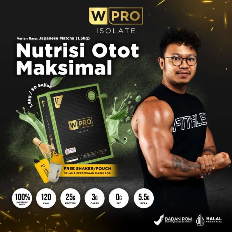 Promo Fitlife Wpro Iso Japan Matcha Whey Protein Isolate 3.3 Lbs 1500 ...
