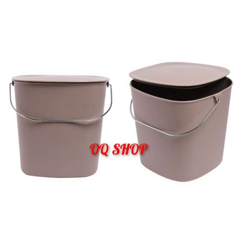 Promo Clean Ember Plastik 12 Ltr Bucket With Cover Brown 12 L 7031 ...