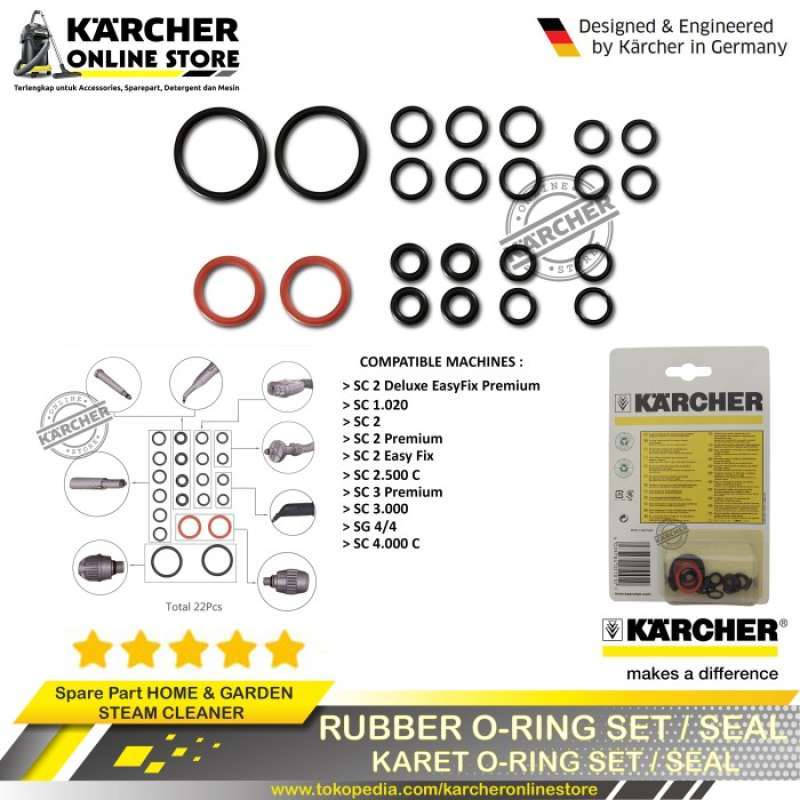 Promo Karcher Karet Rubber O Ring Seal Set 22 Pcs Spare Parts Diskon 23 ...