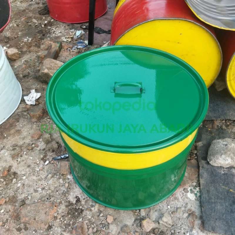 Promo Drum Tong Sampah 100 Liter Plus Tutup Diskon 23% Di Seller ...