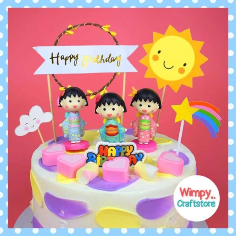 Jual Miniature Figure Chibi Maruko Chan Hiasan Kue Cake Topper Pajangan ...