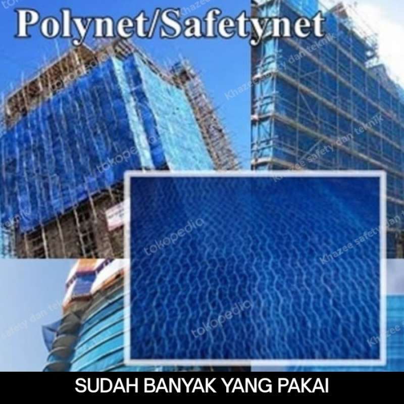 Jual Jaring Proyek 100 Meter / Jaring Proyek Biru / Polynet / Safety ...