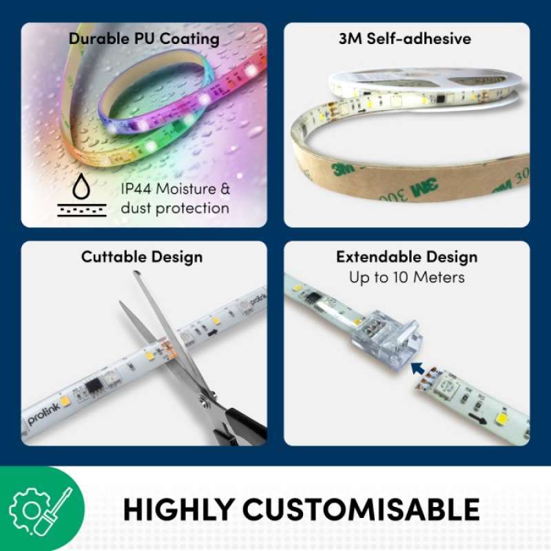 Jual Prolink Smart Led Light Strip Rgbic 2m + Adaptor | Lampu Iot Wifi ...