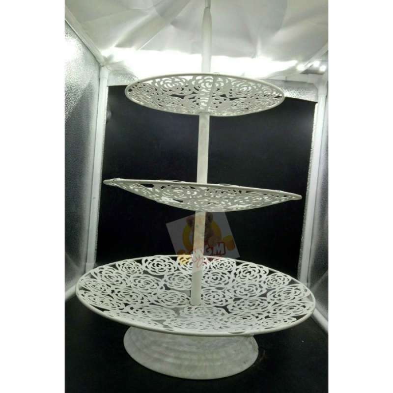Promo Susun 3 Tempat Cupcake Dari Besi Tebal Dengan Ukiran Bunga ...