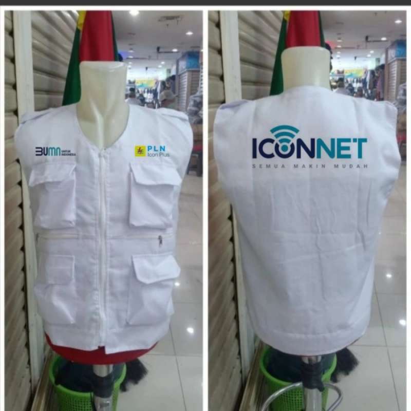 Promo New Rompi Bumn Iconnet Rompi Pln Icon Plus Full Bordir - Putih Xl ...