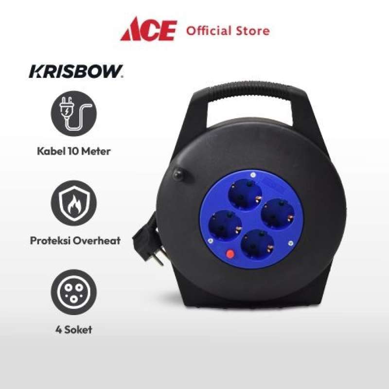 Jual Ace Krisbow 10 Mtr Kabel Roll Cable Reel Terminal Colokan Listrik ...