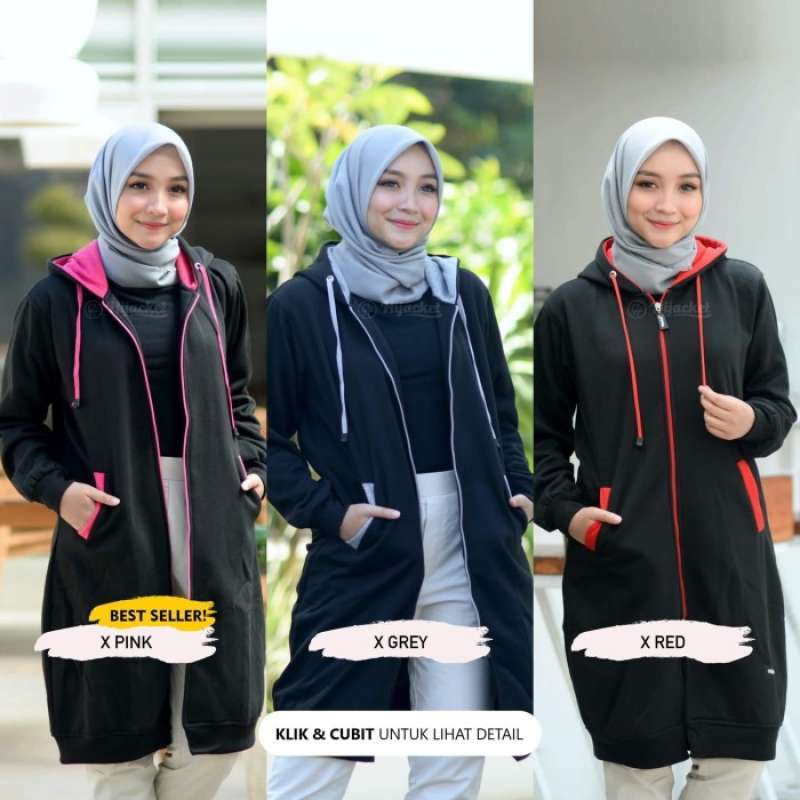 Jual Jaket Muslimah Hijacket Basic Black Original All Variant Di Seller ...