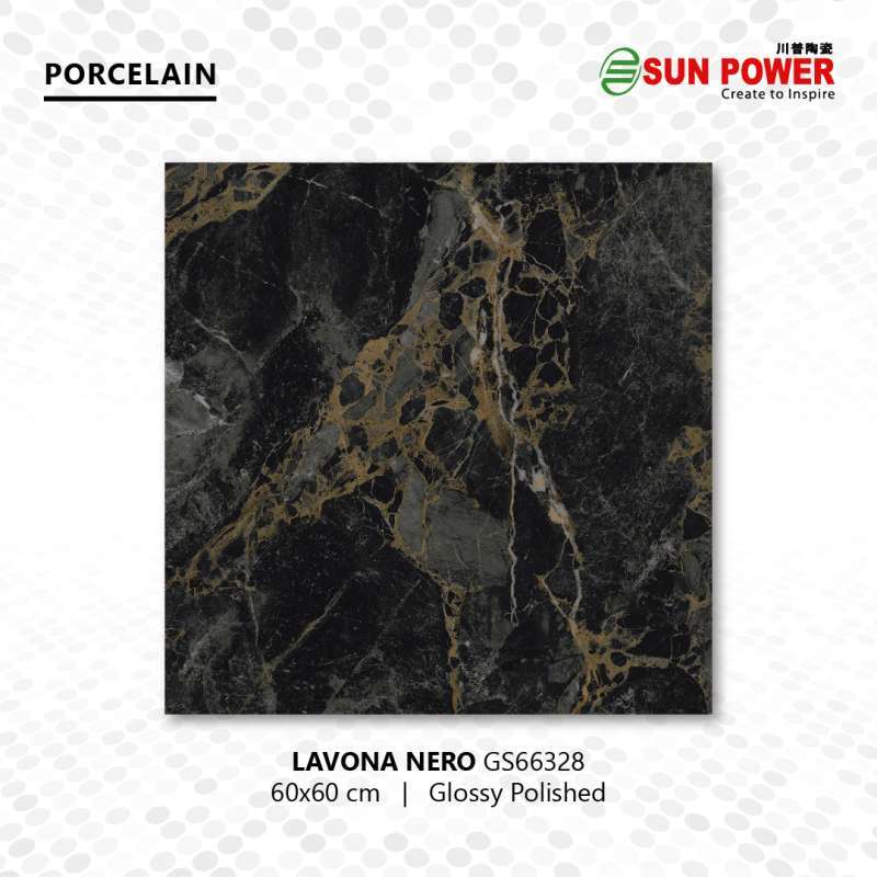 Jual Granit Lantai Glossy Polished - Lavona Nero | Sun Power - 120x60 ...