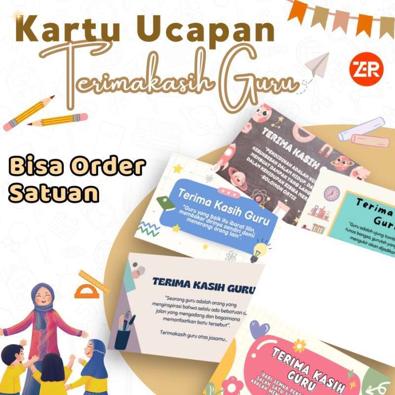 Jual Kartu Ucapan Custom Terima Kasih Guru Spesial - Bisa Order Satuan ...